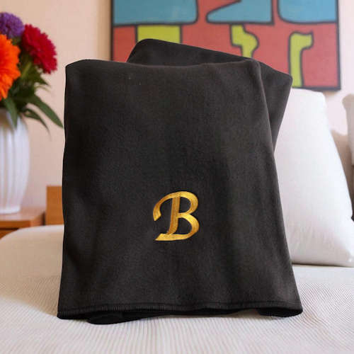 Personalised Throw Blanket Initialled Snuggle Blanket